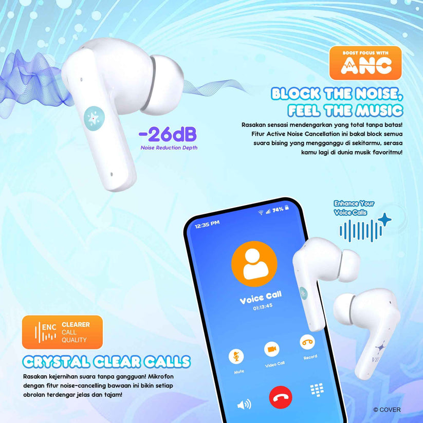 FANTECH x HOLOLIVE EXCLUSIVE COLLABORATION TWS GROOVE ANC FT20 Kobo ...