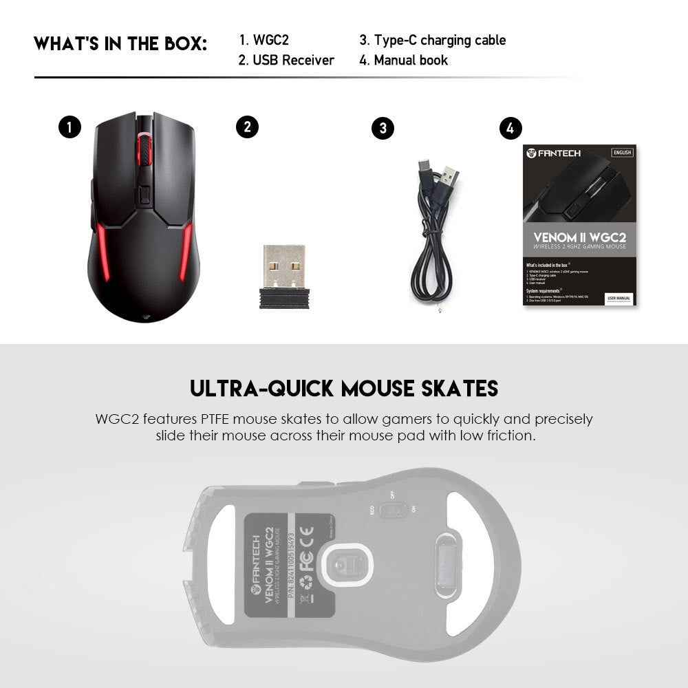 Fantech VENOM II WGC2 Wireless Mouse Gaming Rechargeable - Fantech ...