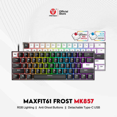 Fantech MAXFIT61 FROST Wired Hostwap Keyboard Gaming Mekanik RGB ...