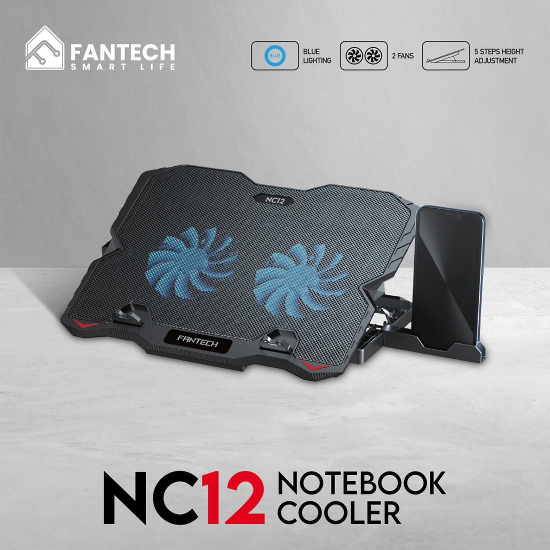 Fantech Notebook Cooler RGB Kipas Pendingin Laptop Cooler 2 Fan / 5 Fan ...