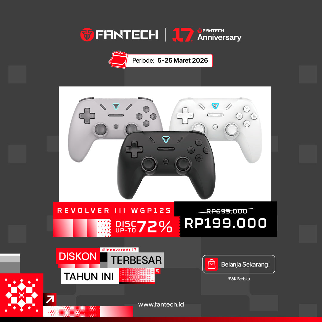 Gamepad HALL EFFECT Pengontrol Multi-Platform WGP12S REVOLVER III ...